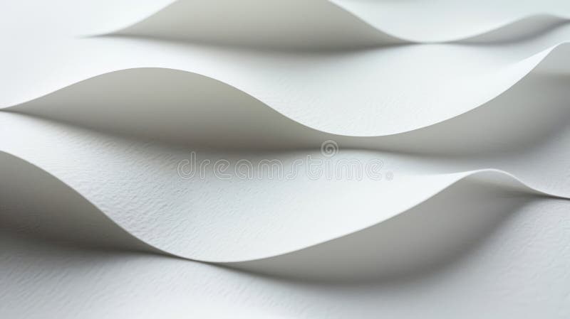 Sleek White Paper Waves Creating a Serene Flow Stock Illustration ...