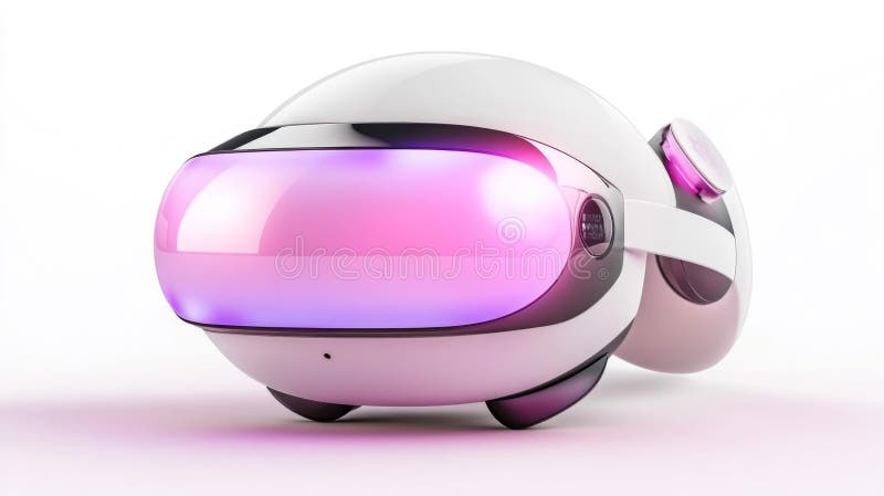 Futuristic White and Pink VR Headset with Sleek Design and Glowing ...
