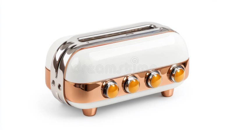 Sleek White and Rose Gold Toaster with Elegant Design and Unique Button ...