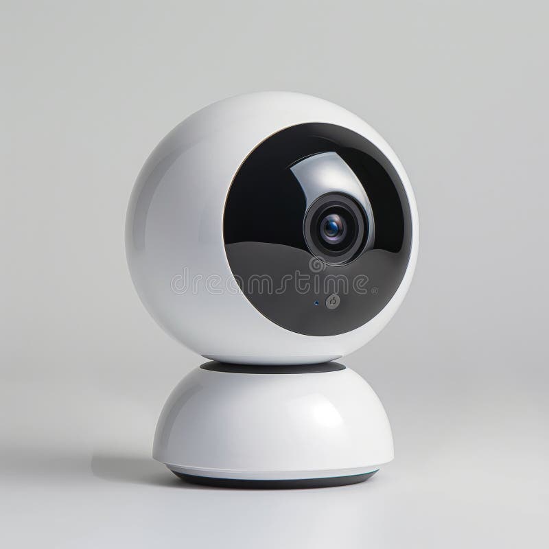 Modern Security Camera on White Background Stock Photo - Image of ...