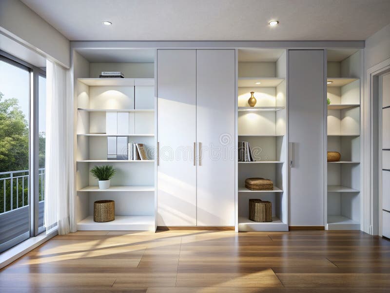 Sleek White Sliding Closet Doors with Builtin Storage a Modern Design ...