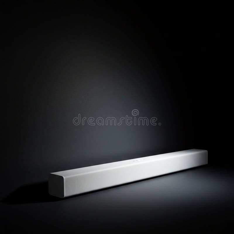 A Sleek, White Soundbar is Positioned Against a Dark Backdrop. the ...