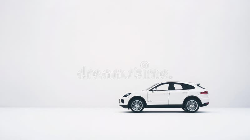 Sleek White SUV Profile View on Simple White Backdrop Stock ...