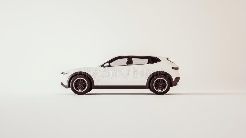 Sleek White SUV Profile View on Simple White Backdrop Stock ...
