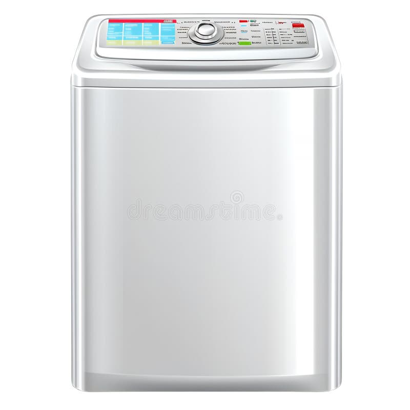 A Sleek, White Top-loading Washing Machine with a Digital Control Panel ...