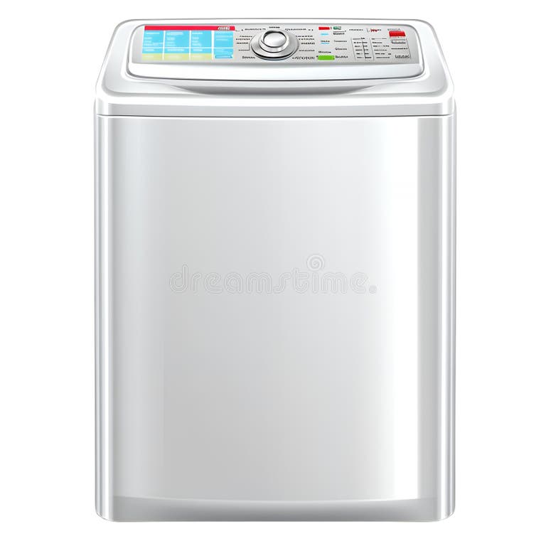 A Sleek, White Top-loading Washing Machine with a Digital Control Panel ...