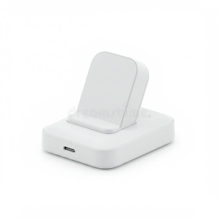 A Sleek White Wireless Charging Stand with a Modern, Minimalist Design ...