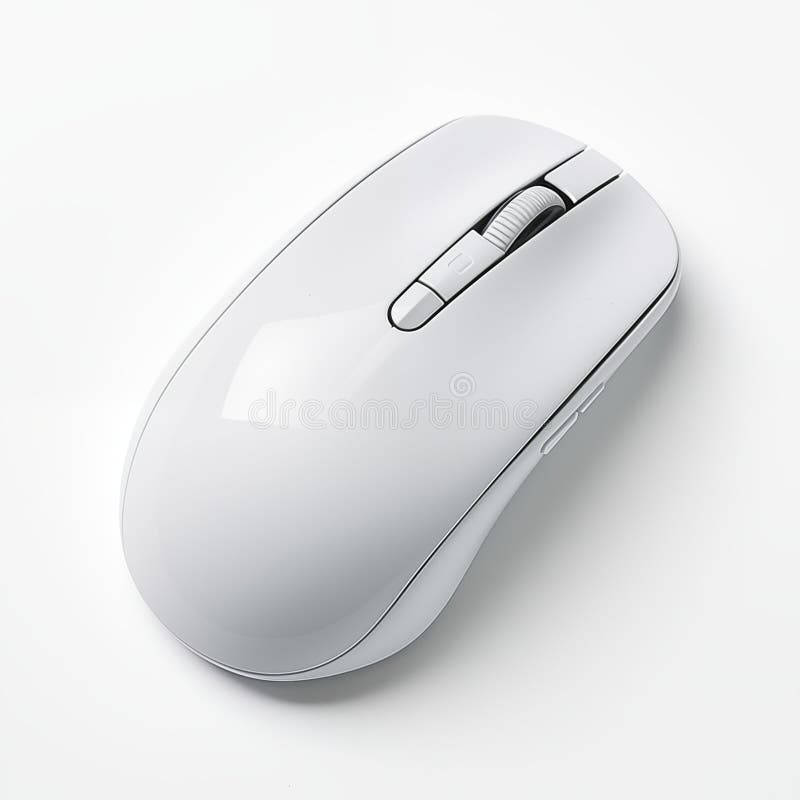 A Sleek White Wireless Computer Mouse Resting on a Clean Surface in a ...