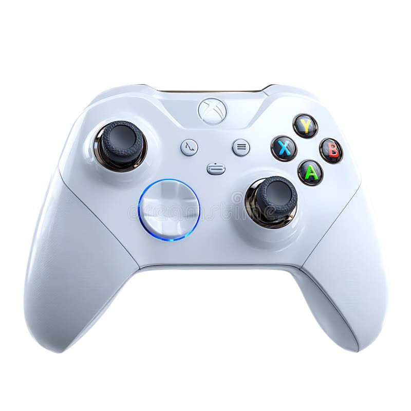 Sleek White Xbox Controller a Detailed View on Transparent Background ...