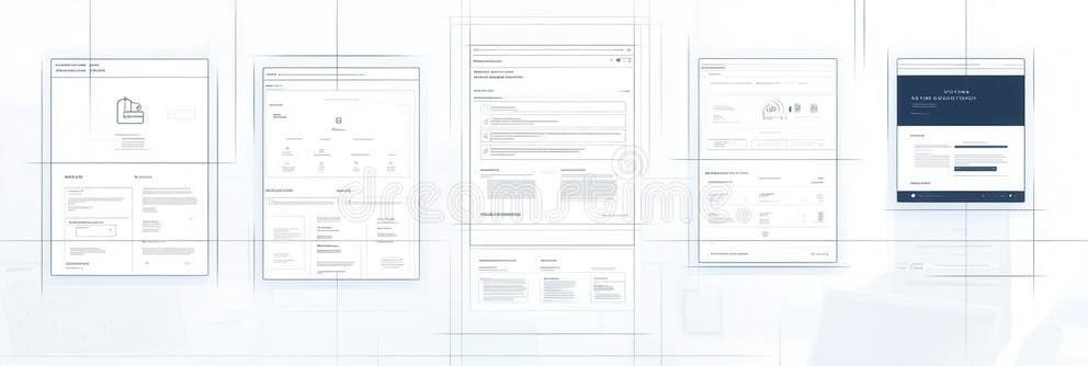 Sleek UIUX Wireframe Background Showcasing Design Mockups with Floating ...