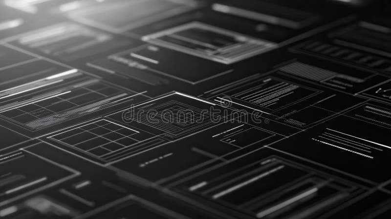 Sleek Wireframe Background Design with Soft Grid Lines and Floating ...