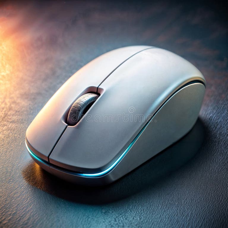 Sleek Wireless Computer Mouse with Illuminated Edges Stock Image ...