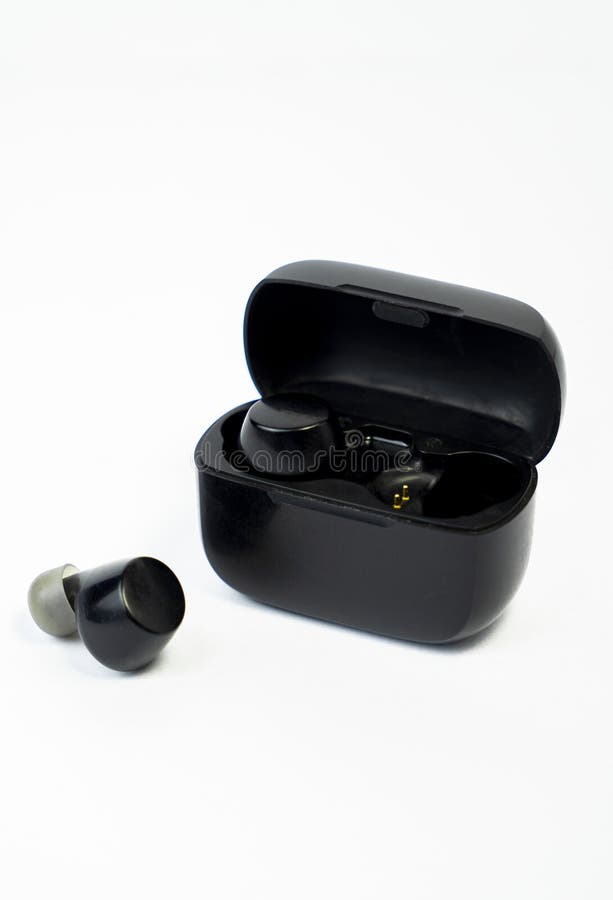 Sleek Wireless Earbuds with Touch Controls on White Background Stock ...