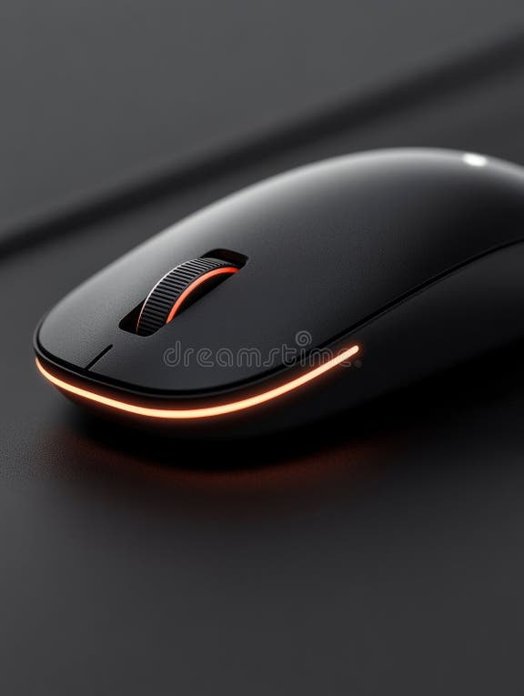 Sleek Wireless Mouse with LED Lights on a Surface. Stock Image - Image ...