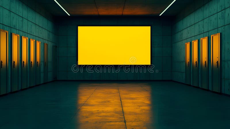 Sleek Yellow Display in an Ambient Modern Office Space: a Blend of ...