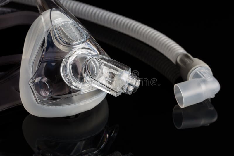 Sleep Apnea CPAP Mask on the Grey Table Stock Photo - Image of therapy ...