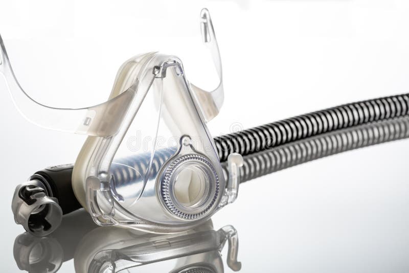 Sleep Apnea CPAP Mask on the Grey Table Stock Photo - Image of therapy ...