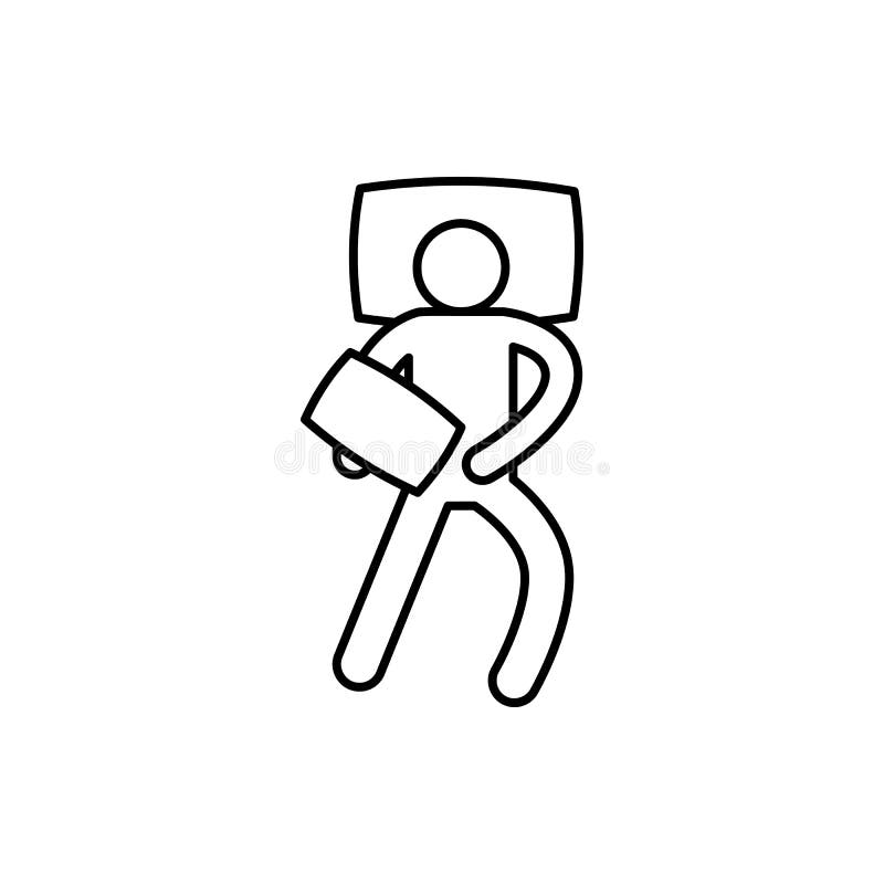 Sleep Bed Man Sleeping Vertical Icon. Element Of Sleep Pose Icon Stock ...