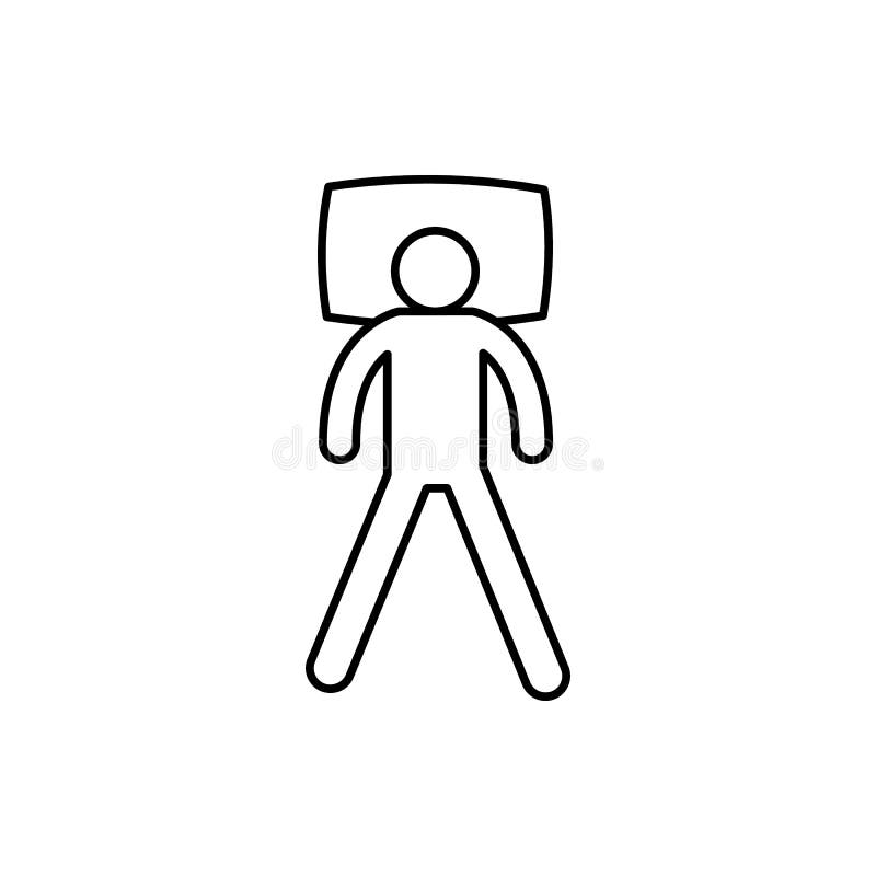 Sleep Bed Man Sleeping Vertical Icon. Element of Sleep Pose Icon Stock ...