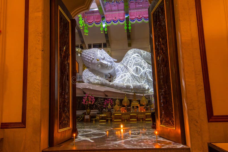 Sleep Buddha Statue in Temple Stock Photo - Image of sculpture ...