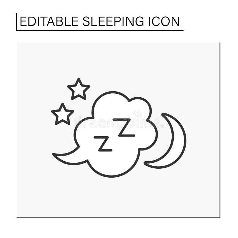 Sleep cloud line icon stock vector. Illustration of icon - 237832425