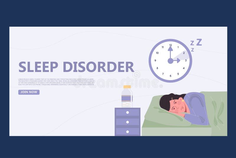Sleep Disorder Banner. Mental Health Stock Vector - Illustration of ...
