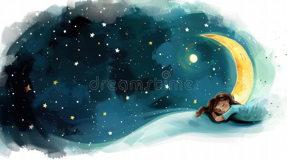 Sleep Disruption Concept with Restless Dreams Under a Tranquil Starry ...