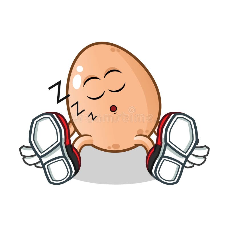 Sleep Egg Mascot Vector Cartoon Illustration Stock Vector ...