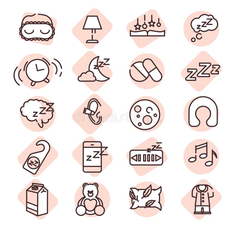 Sleep icon pack, icon stock vector. Illustration of element - 259394625