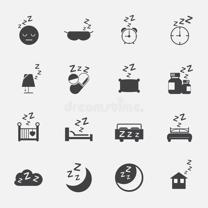 Sleep icons set. stock vector. Illustration of simple - 60432151