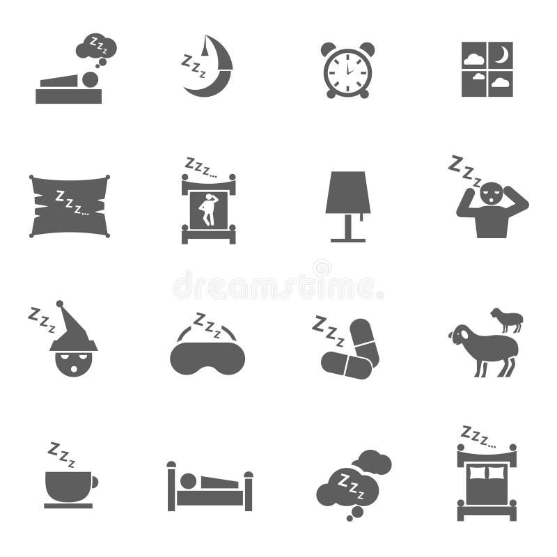 Sleep icons stock vector. Illustration of isolated, collection - 52413535