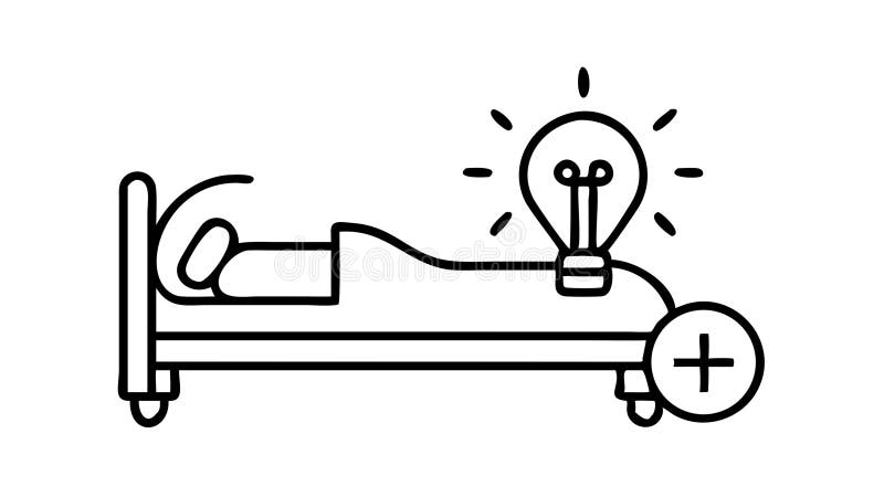 Sleep Idea Lightbulb Icon Vector for Rest and Inspiration, Vector ...