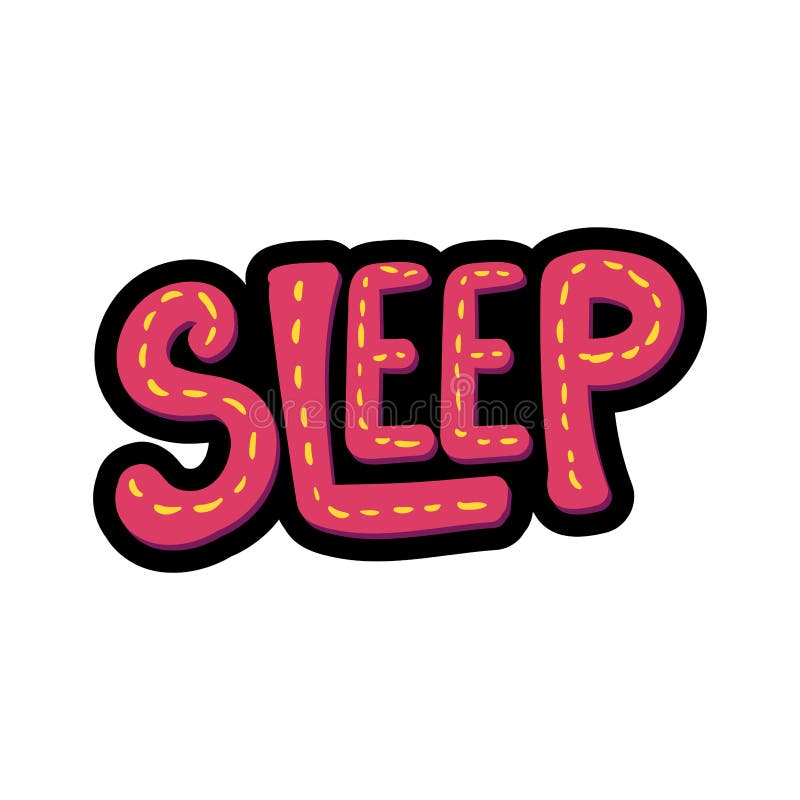 Zzz, Sleep Lettering Stitched Frame Illustration Stock Illustration ...