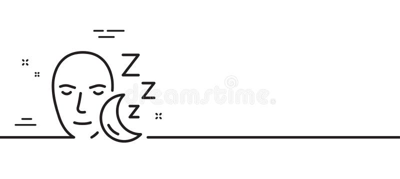 Sleep Line Icon. Night Rest Sign. Minimal Line Pattern Banner. Vector ...