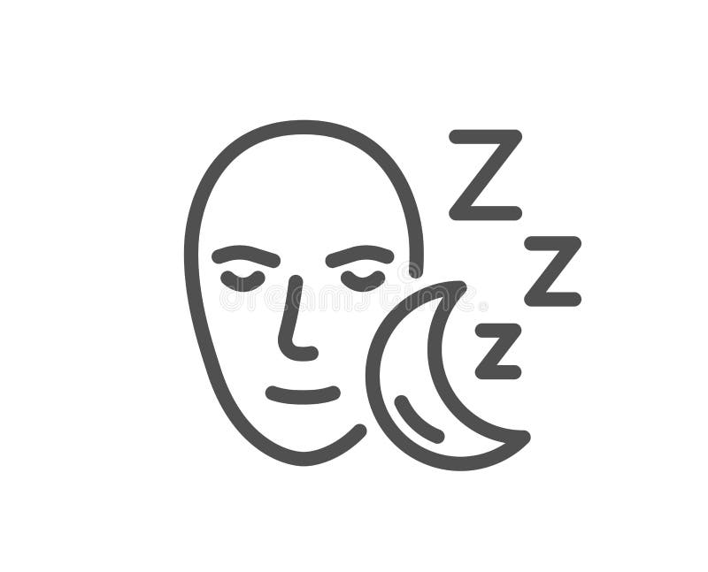 Sleep Line Icon. Night Rest Sign. Vector Stock Vector - Illustration of ...