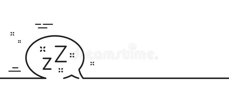 Sleep Line Icon Zzz Speech Bubble Sign Chat Message Minimal Line