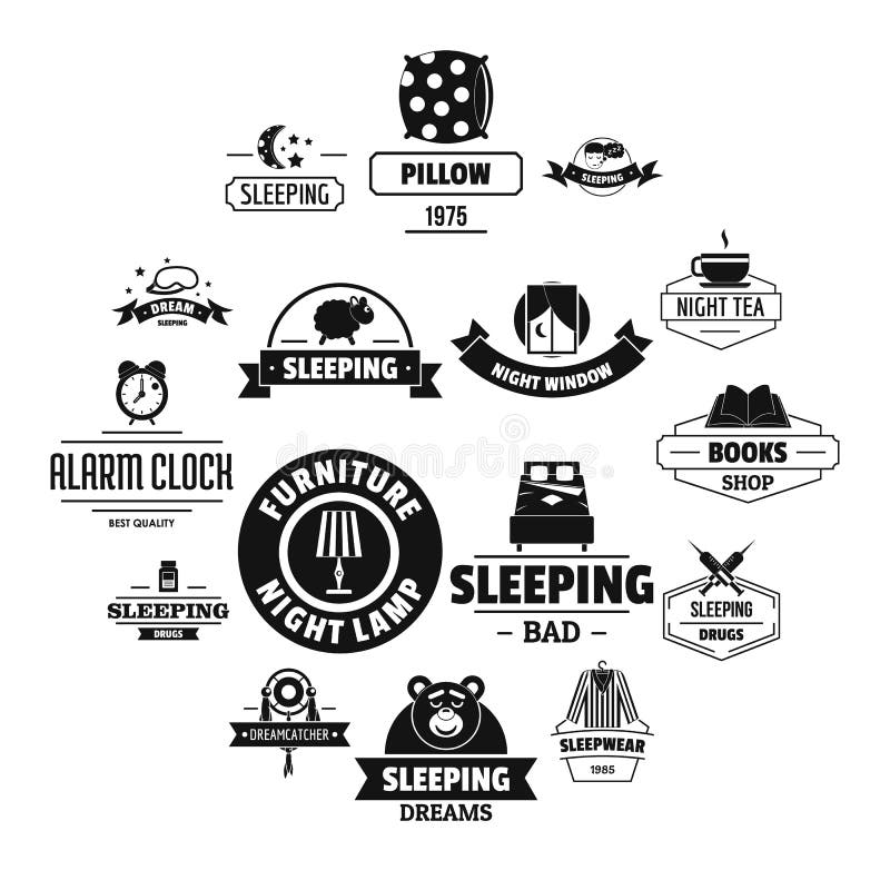 Sleep Logo Icons Set, Simple Style Stock Vector - Illustration of ... Sleep Logo Icons Set, Simple Style Stock Vector - Illustration of ...