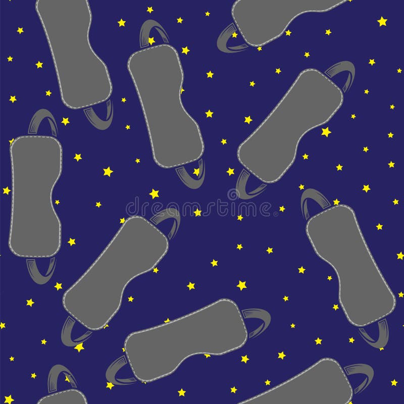 Sleep Mask Icon Seamless Pattern Isolated on Blue Background Stock ...