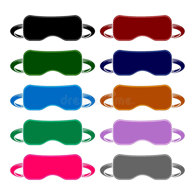 Sleep Mask Icon Set Isolated on White Background Stock Vector ...
