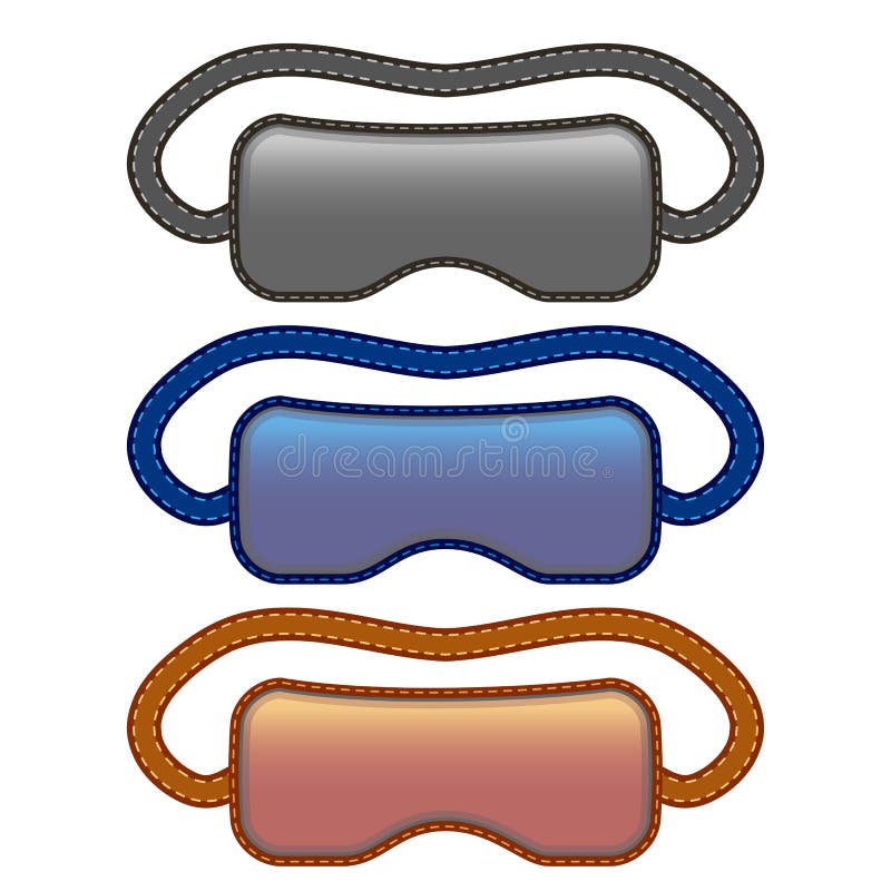 Sleep Mask Icon Set Isolated on White Background Stock Illustration ...
