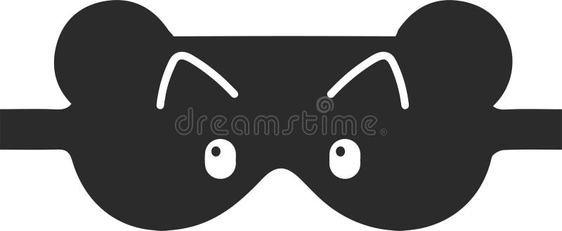 Sleep Mask Icon, Sleep Icon, Sleeping Eye Black Vector Icon. Stock ...
