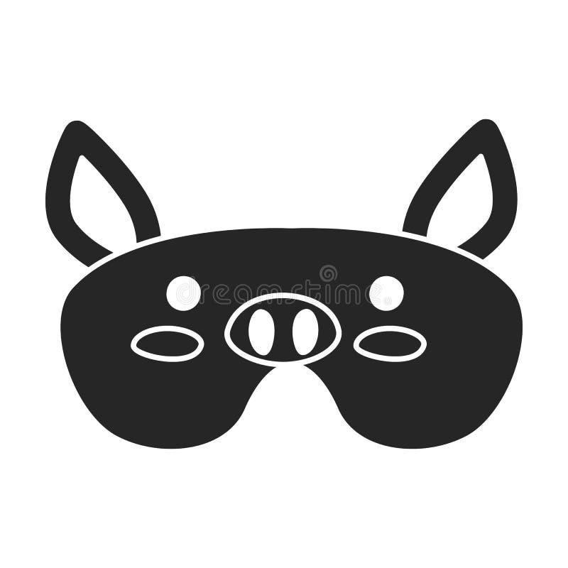 Sleep Mask of Pig Vector Icon.Black Vector Icon Isolated on White ...