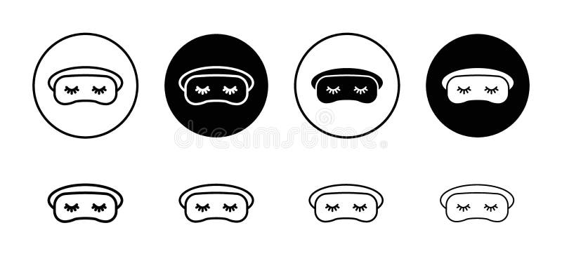 Sleep Mask Vector Icon Set Collection. Sleep Mask Outline Flat Icon ...