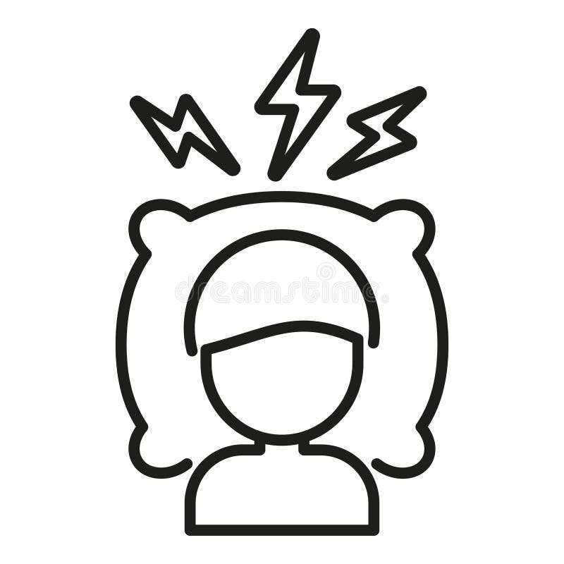 Sleep Problem Icon Outline Vector. Bed Awake Stock Illustration ...