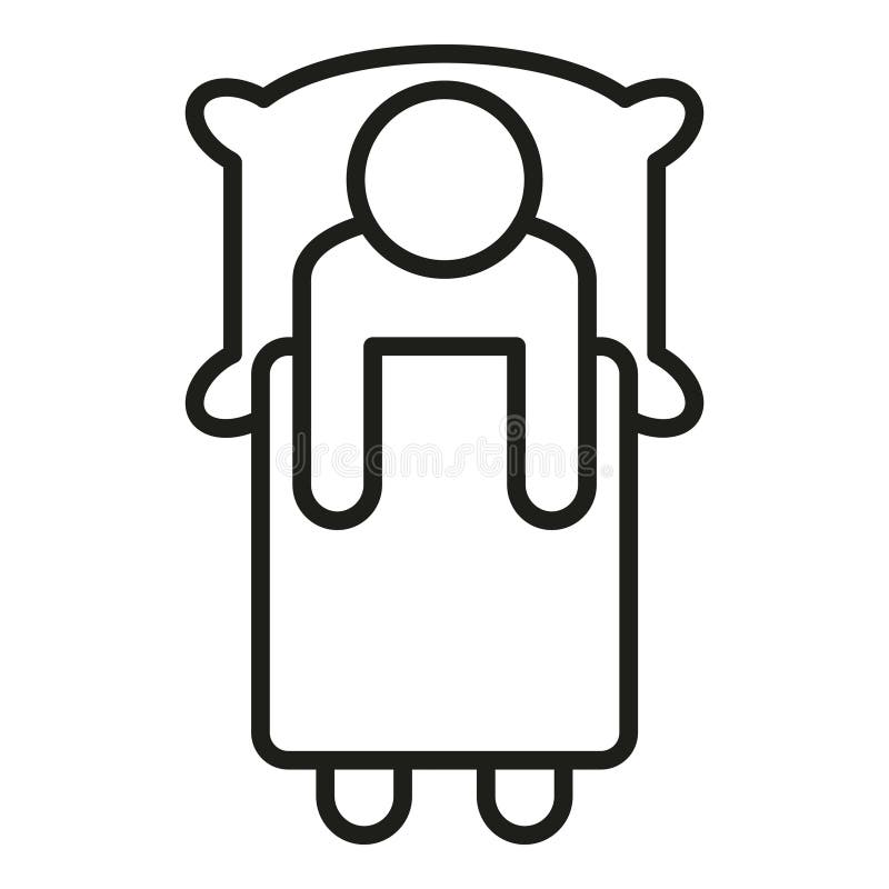 Sleep Problem Insomnia Man Icon Outline Vector. Stress Person Stock ...