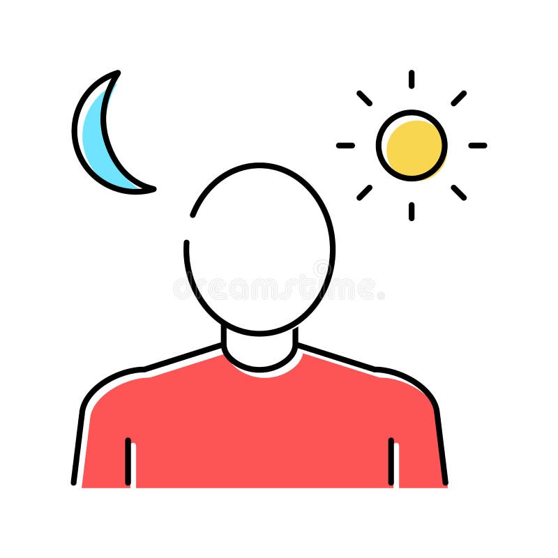 Sleep Problems Color Icon Vector Illustration Stock Vector ...