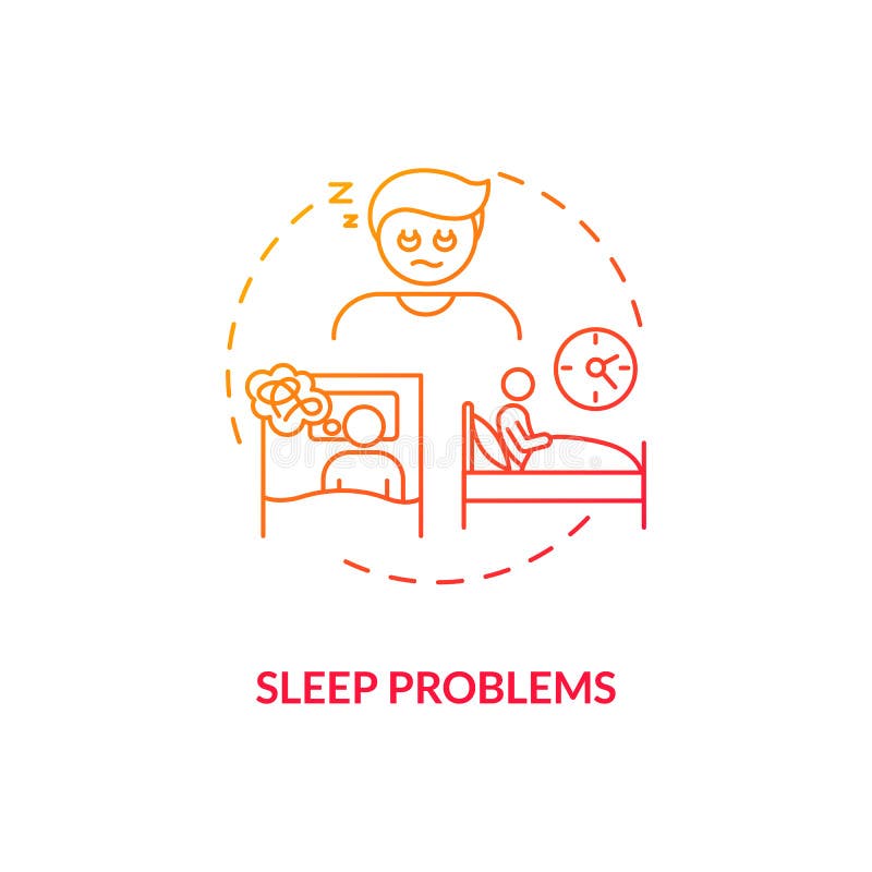 Sleep Problems Concept Icon Stock Vector - Illustration of isolated ...