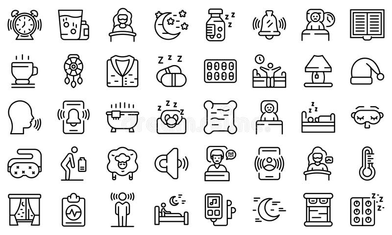 Sleep Problems Icons Stock Illustrations – 132 Sleep Problems Icons ...