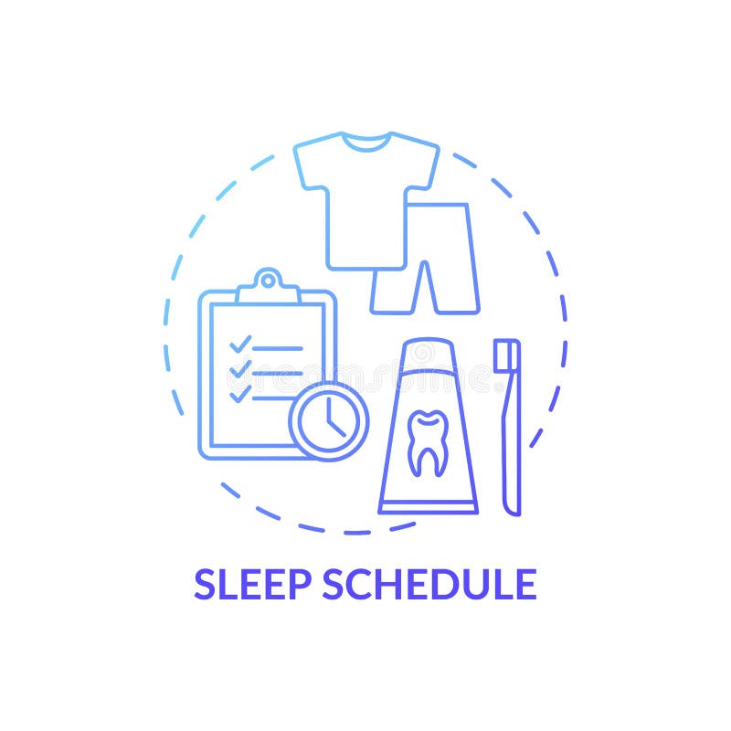Sleep Schedule Blue Gradient Concept Icon Stock Vector - Illustration ...
