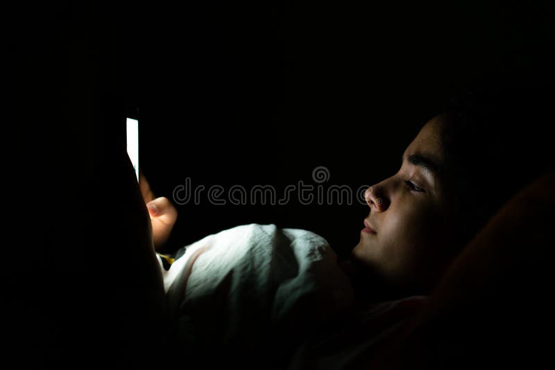 Sleep, Sleeplessness and Mobile Phones Stock Image - Image of girl ...
